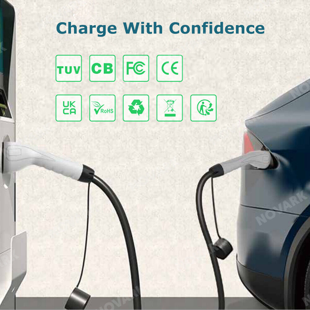 Type 2 to Type 2 EV Charging Cable 22kW/7kW, 5M/7M/10M, 32A 1/3Phase f ...