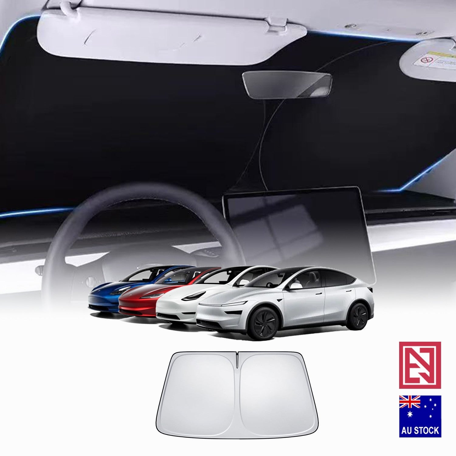 Tesla Model 3 Model Y 2022+ WindScreen Sun Shade WindShield Protector ...